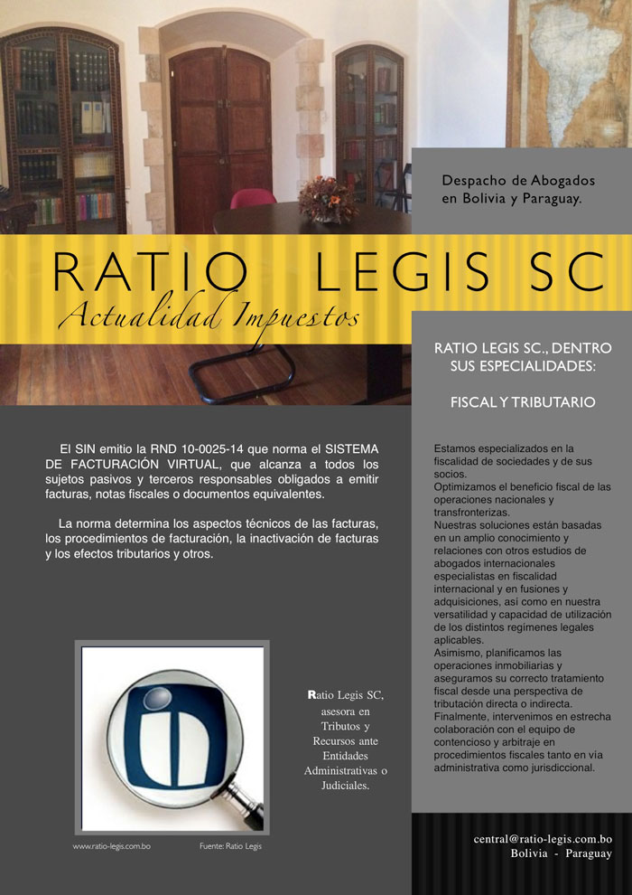 Actualidad Impuestos – Ratio Legis